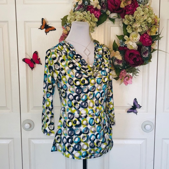 Strazzi | Tops | Strazzi Graphic Circle Peplum Top | Poshmark